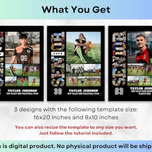 Senior Night Soccer Poster Sports Photo Collage High School Award ...