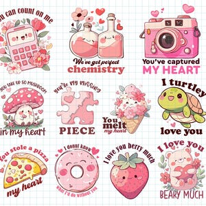 Funny Valentine's Day Love Puns PNG Design Cute Pink Valentine Clipart ...