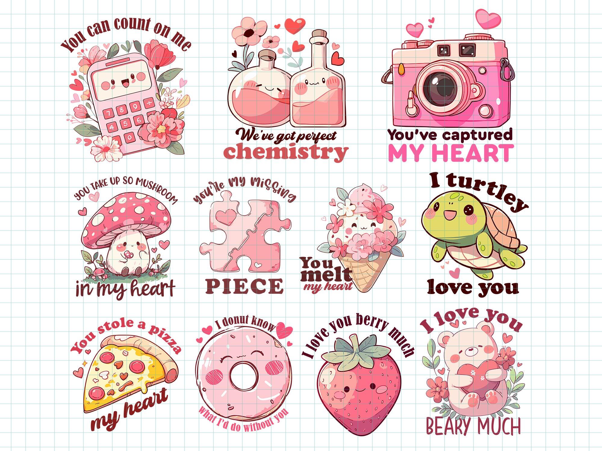 Funny Valentine's Day Love Puns PNG Design Cute Pink Valentine Clipart ...