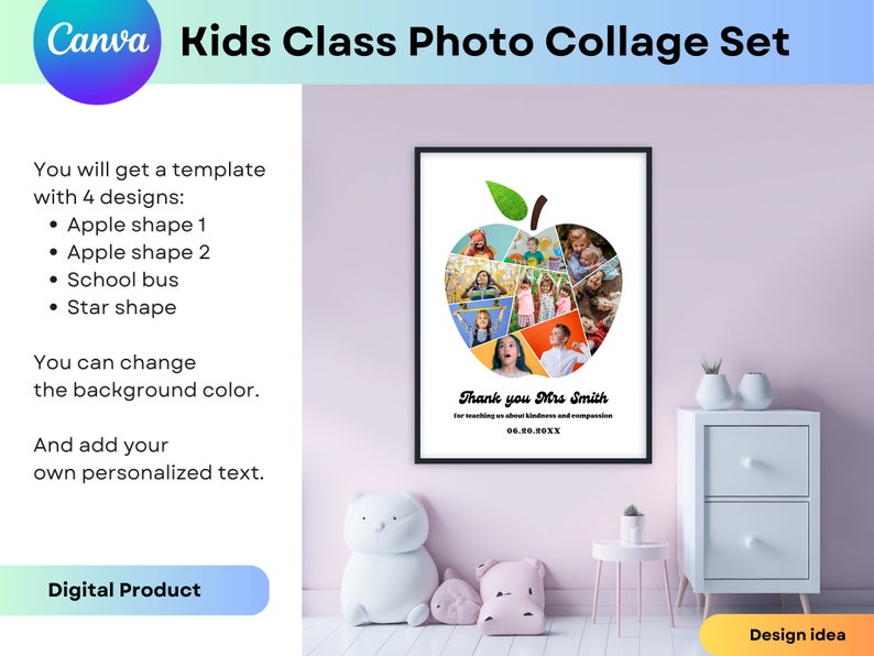 School Class Photo Collage Canva Template Teacher Appreciation - Etsy