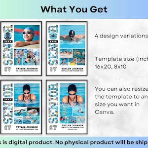 Senior Night Swimming Poster Swim Team Swimmer Graduation Gifts Sports ...