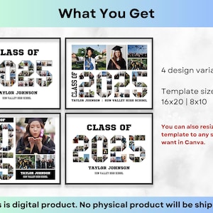 Class of 2025 Graduation Photo Collage Senior Year Picture Personalized ...