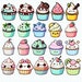 Cute Cupcakes Clipart Transparent PNG Bundle Set Kawaii Cupcake Flavor ...