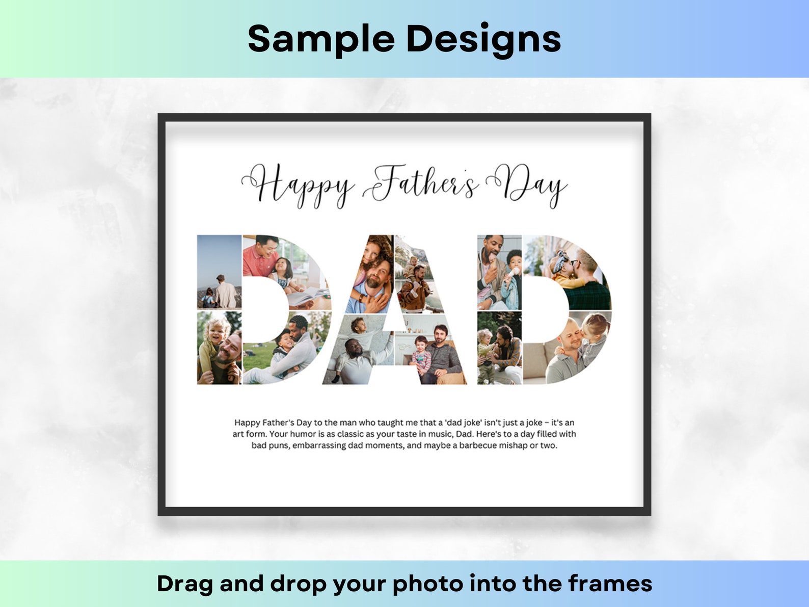 Alphabet Photo Collage Canva Frame Template A to Z All Letters Custom ...