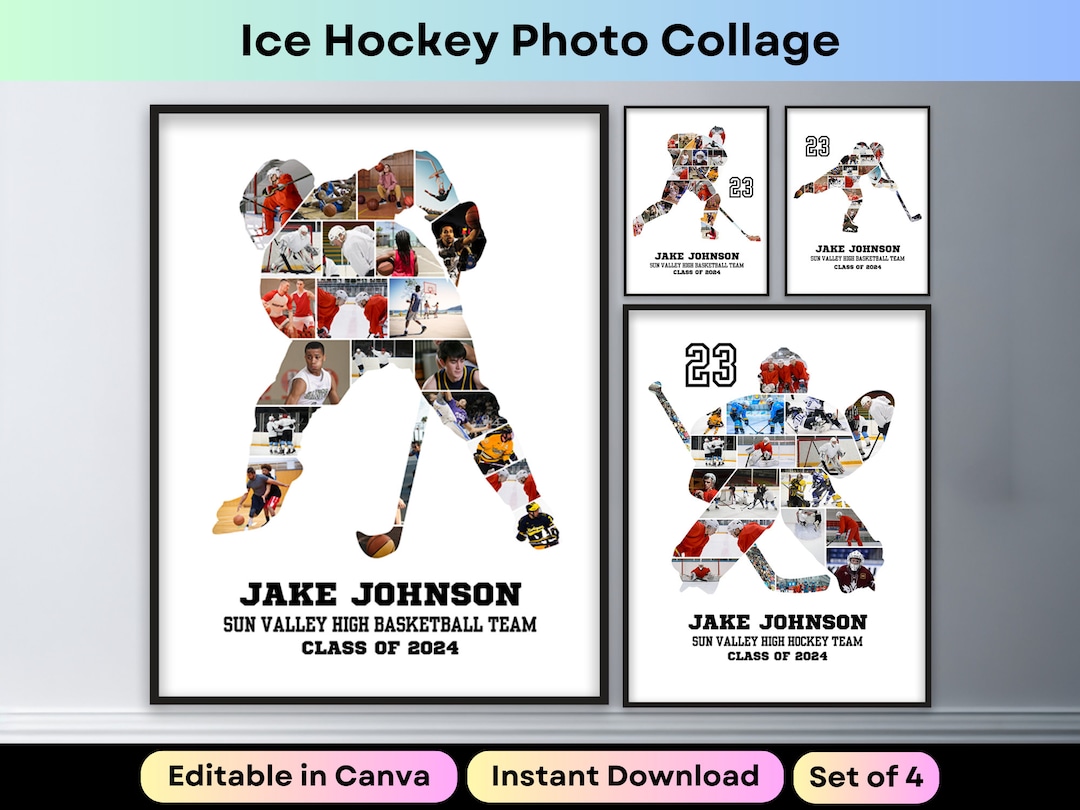Ice Hockey Sports Photo Collage Hockey Player Athlete Senior Night ...