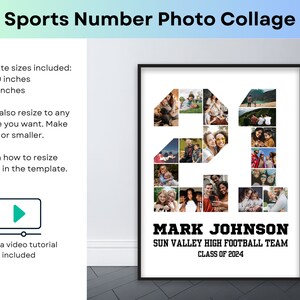 Player Number 21 Sports Photo Collage Graduation Gift Senior Night Grad ...