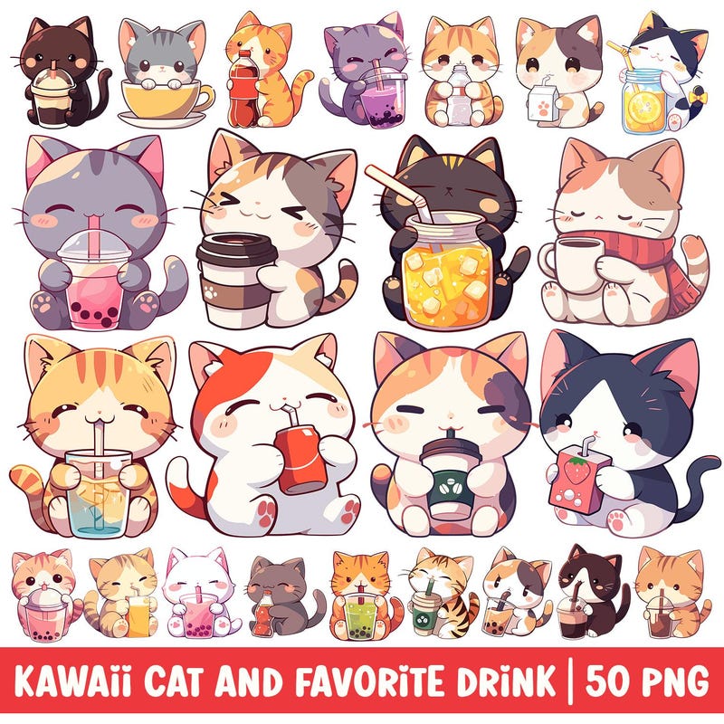 Cat Drinking Tea Card - Etsy