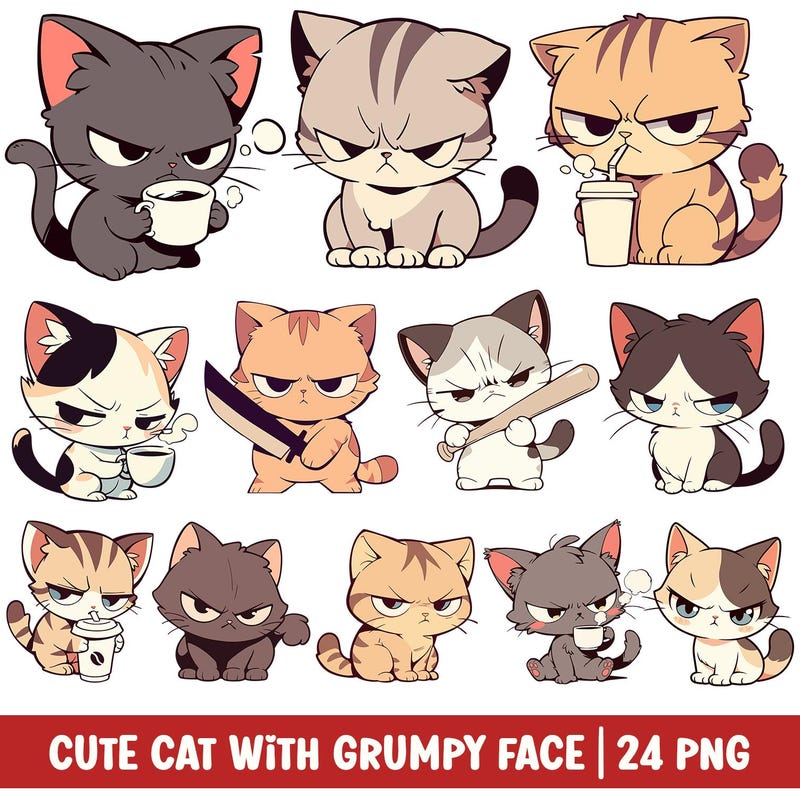 Clipart Bad Cats - Etsy