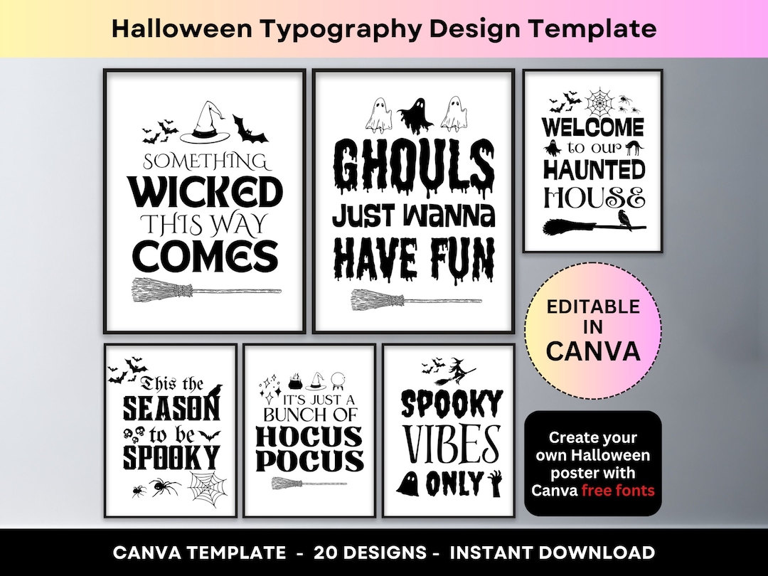 Canva Font Pairing Guide Editable Halloween Poster Template Free Fonts ...