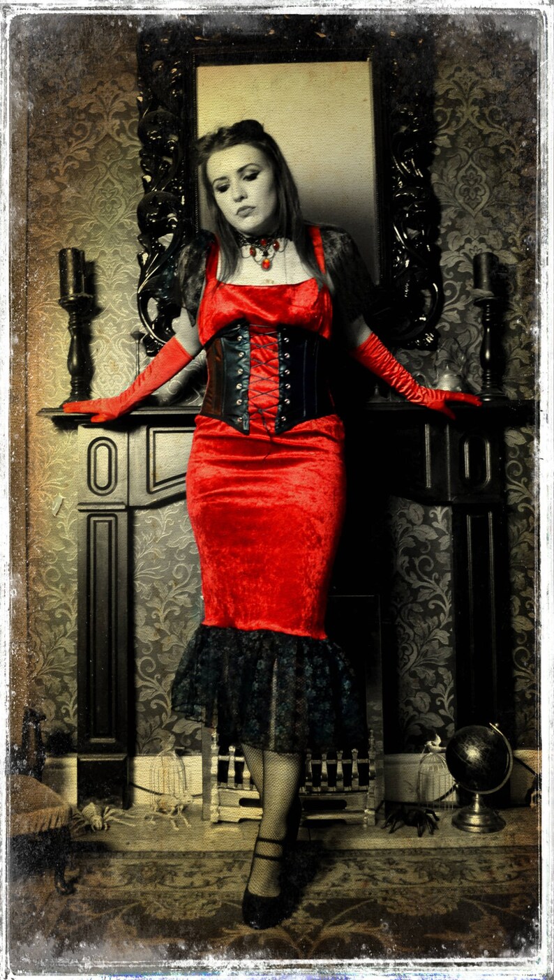 Bespoke Velvet and Faux Leather Gothic Vampire Vintage Style - Etsy