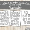 Number Formation Tracing Cards Printable, Black and White, Instant ...