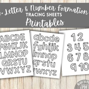 Number Formation Tracing Cards Printable, Black and White, Instant ...