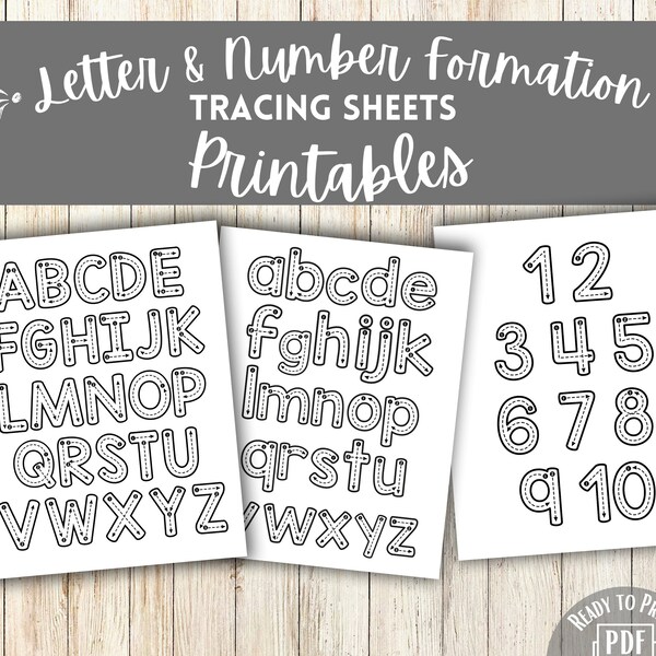 Number Formation Tracing Cards Printable, Black and White, Instant ...