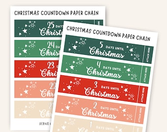 Christmas Countdown Calendar for Kids | Printable Advent Paper Chain ...