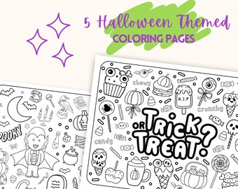 Halloween Coloring Pages Halloween Coloring Pages for Kids - Etsy