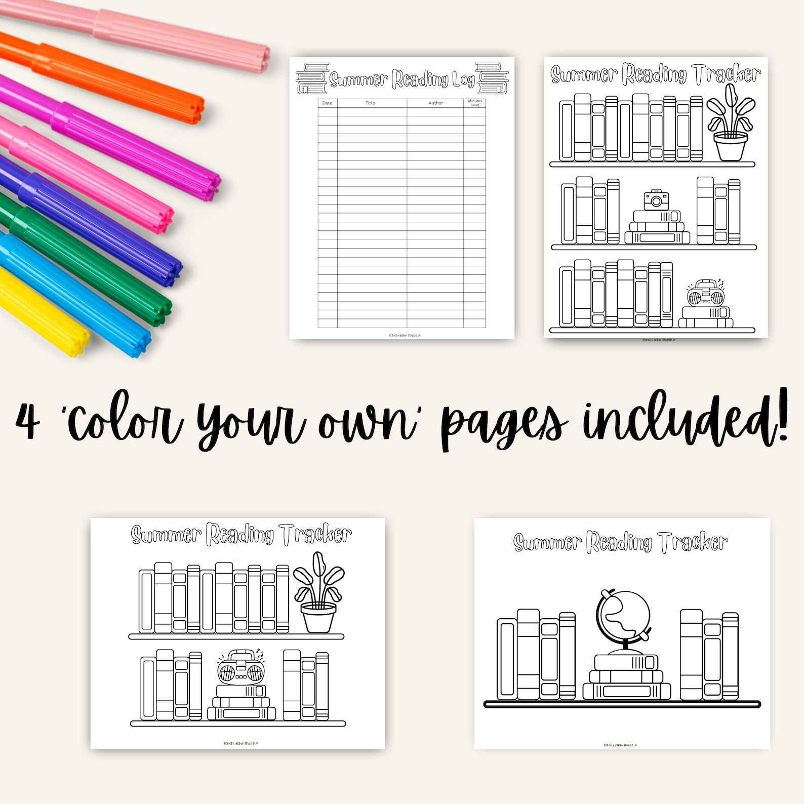 Summer Reading Book Tracker Reading Log for Kids - Etsy