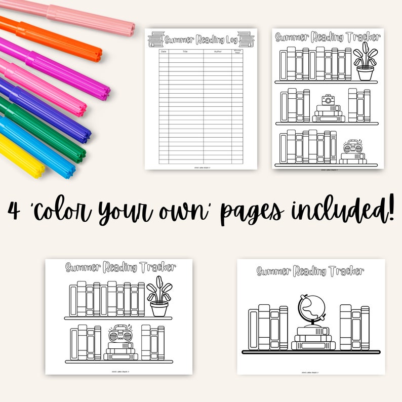 Summer Reading Book Tracker Reading Log for Kids - Etsy