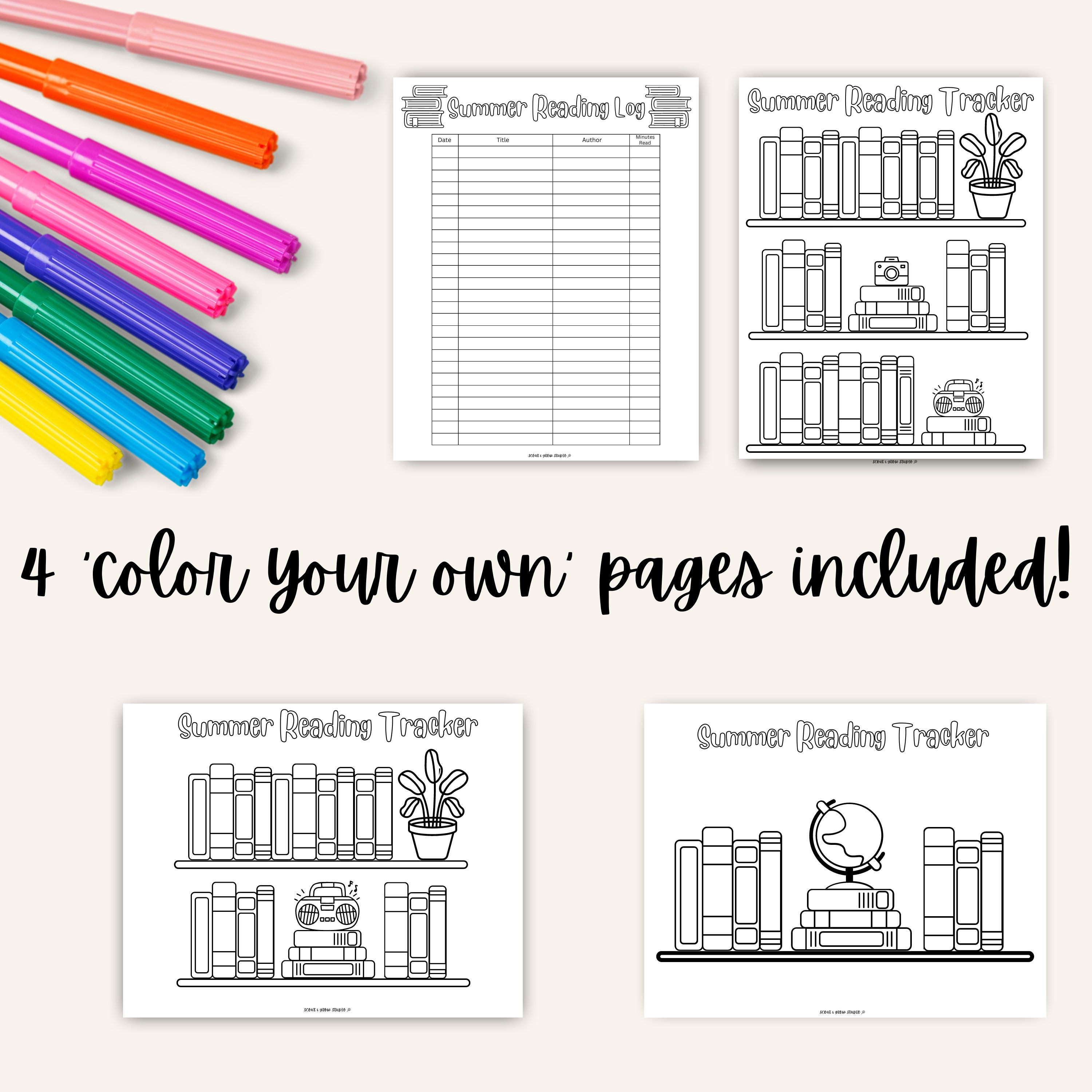 Summer Reading Book Tracker Reading Log for Kids - Etsy