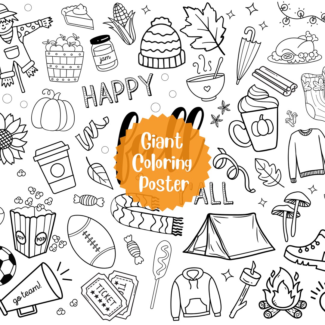 Giant Fall Coloring Poster Digital Download - Etsy