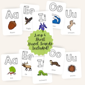 Alphabet Tracing Cards, ABC Flash Cards, Homeschool Printable Nature ...