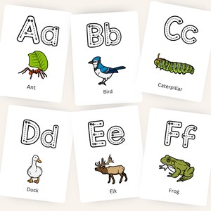 Alphabet Tracing Cards, ABC Flash Cards, Homeschool Printable Nature ...