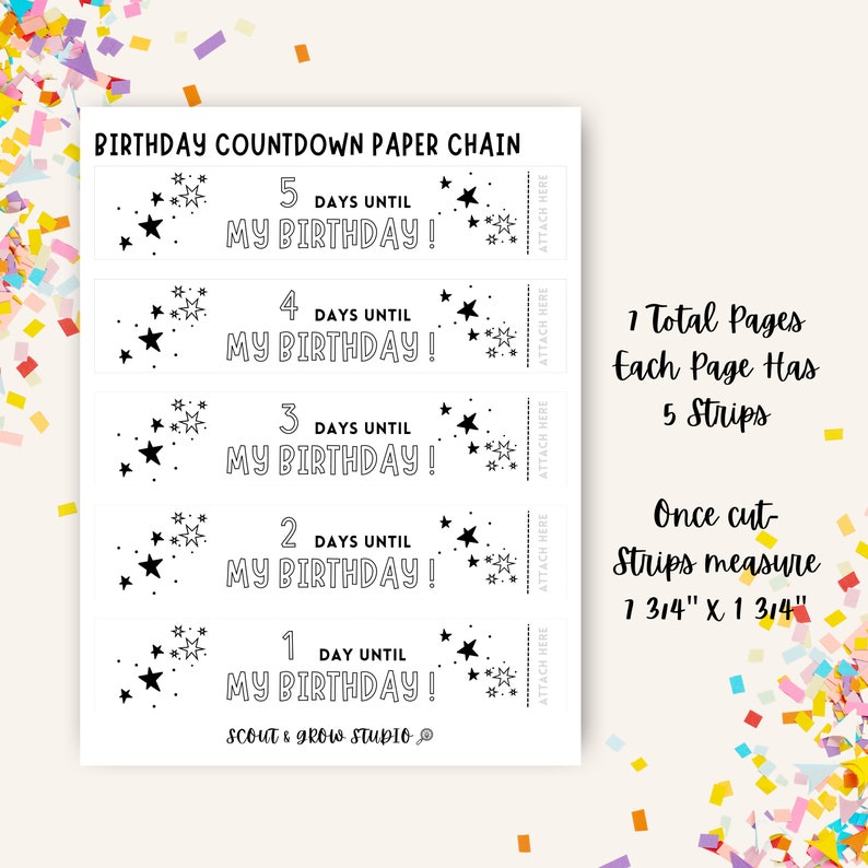 Birthday Countdown Printable for Kids, Simple Birthday Traditions ...