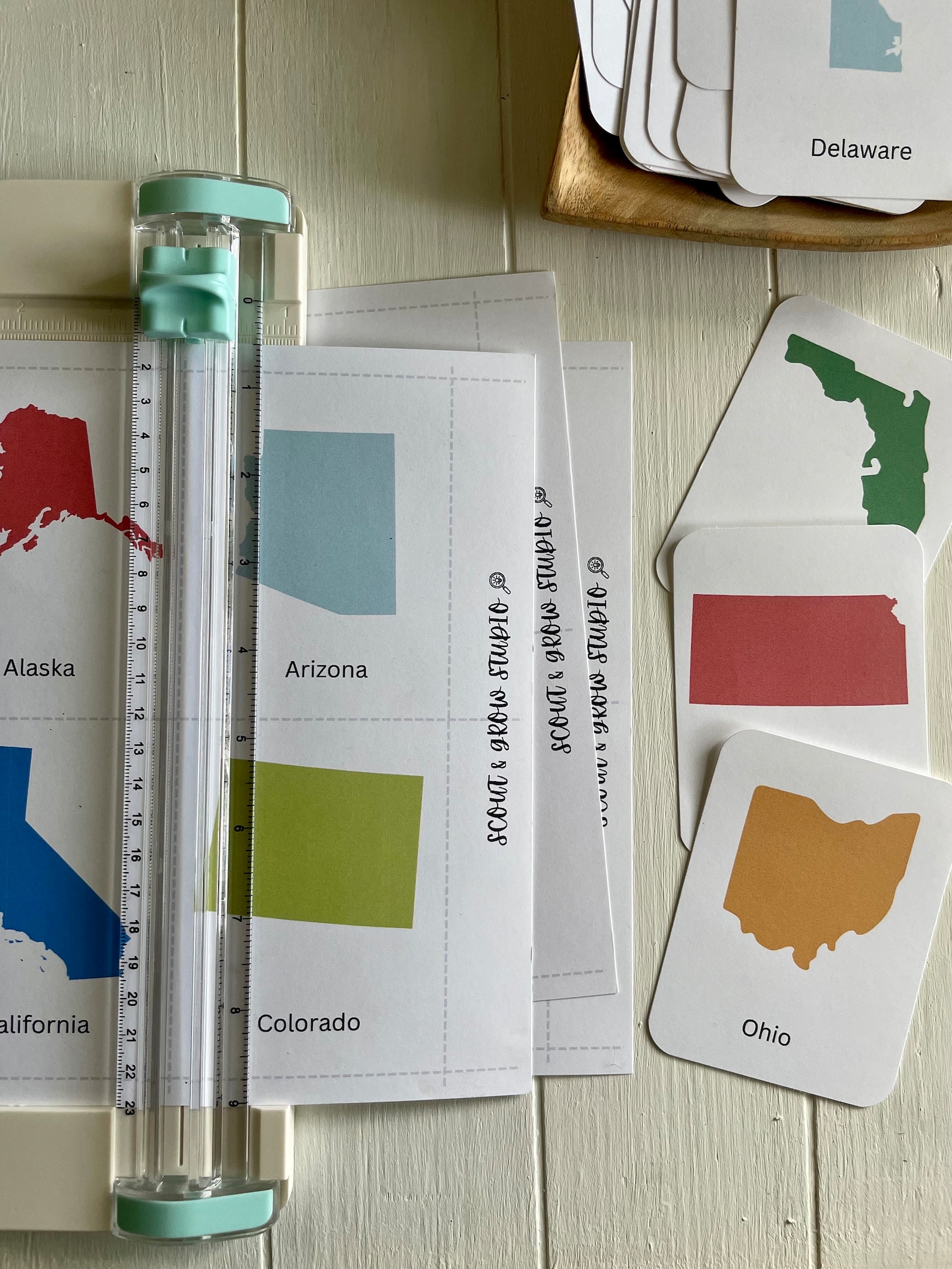 USA 50 States Flash Cards, Homeschool Printables, PFD Instant Download ...