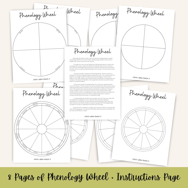 Nature Observation Sheet Phenology Wheel Nature Study Printable Instant ...