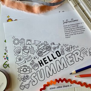 Summer Coloring Page Printable Craft for Kids Instant Download - Etsy