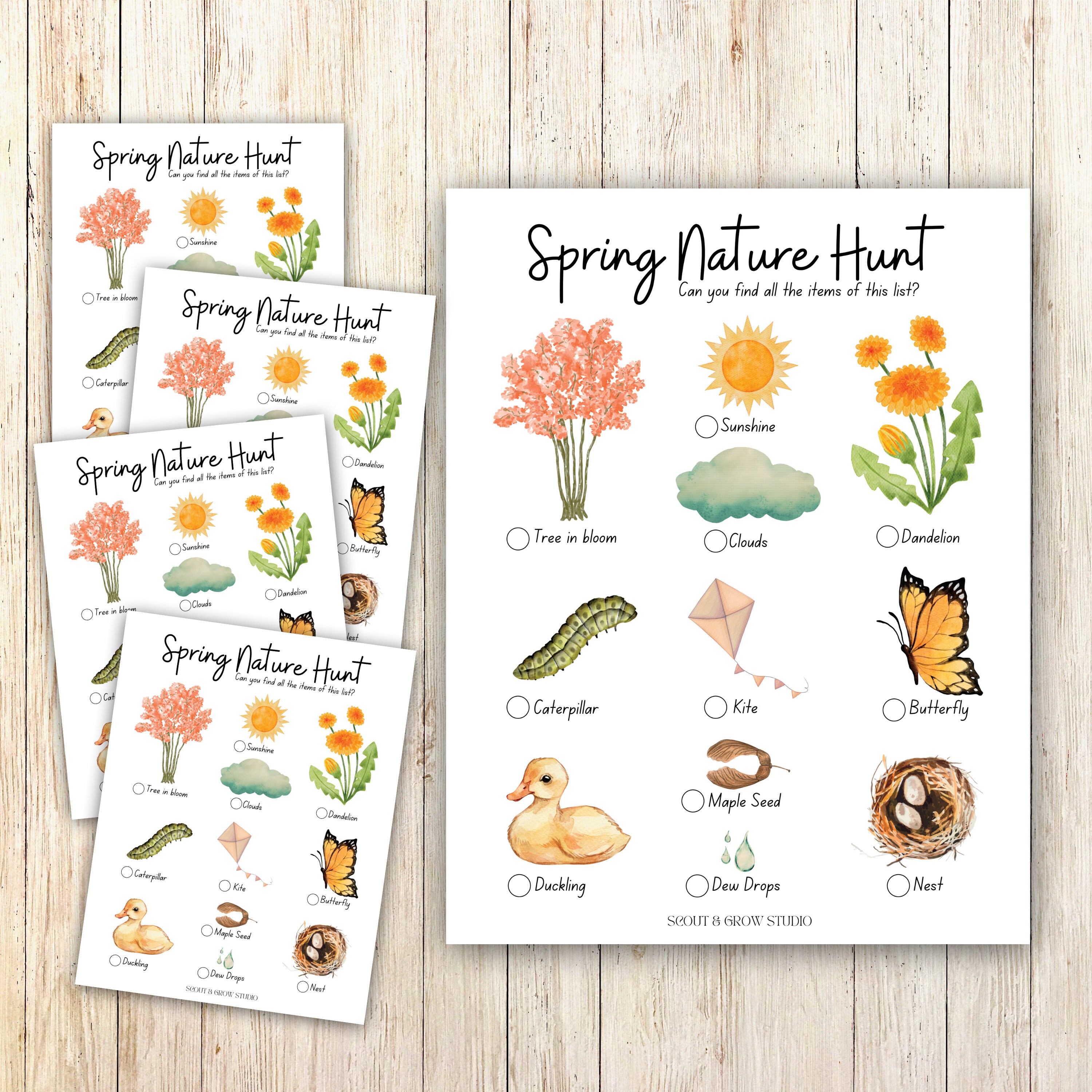 SPRING Nature Scavenger Hunt for Kids, Printable PDF, Instant Download ...