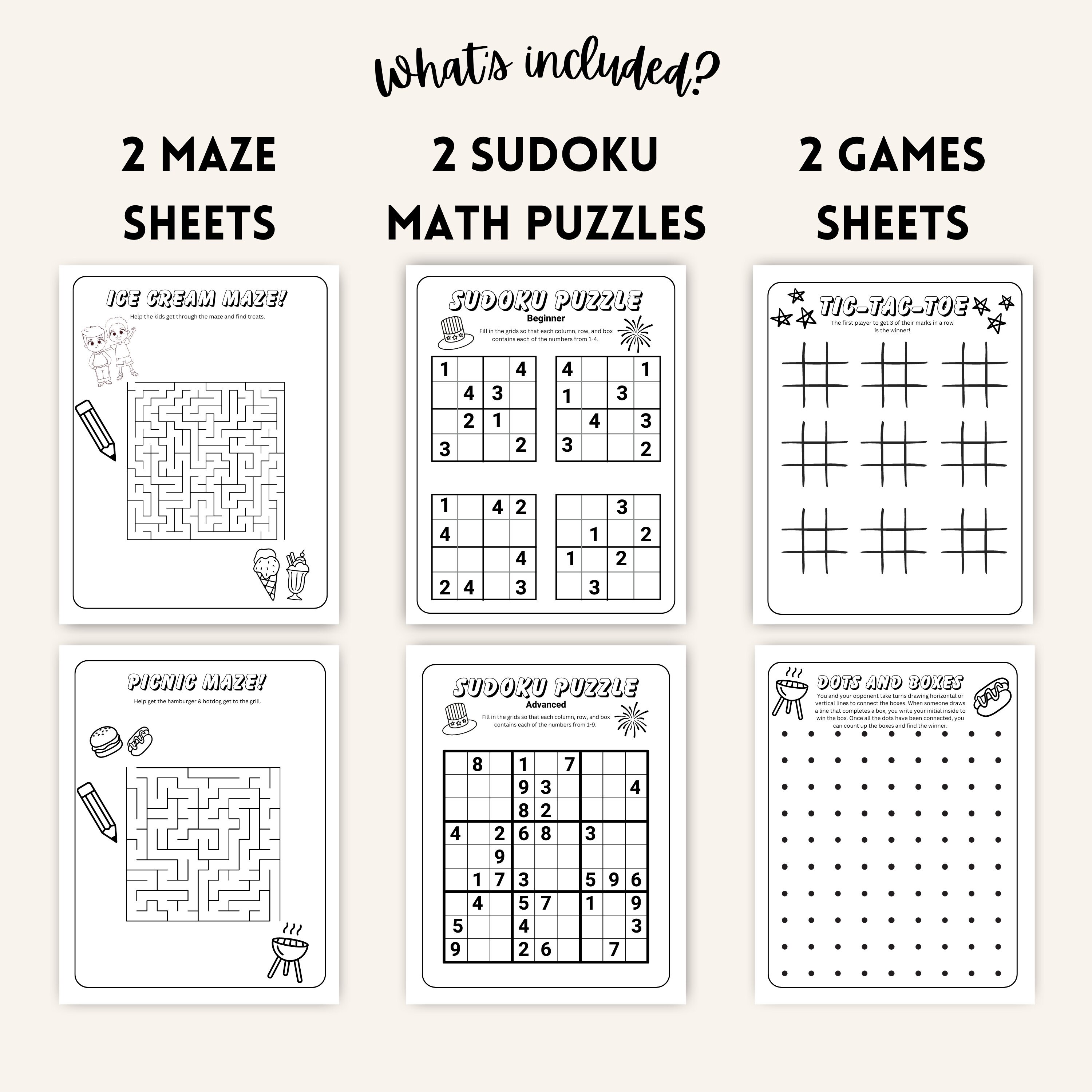 4th of July Activity Pack for Kids, Independence Day Coloring Pages ...
