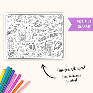 Giant Halloween Coloring Poster Digital Download - Etsy