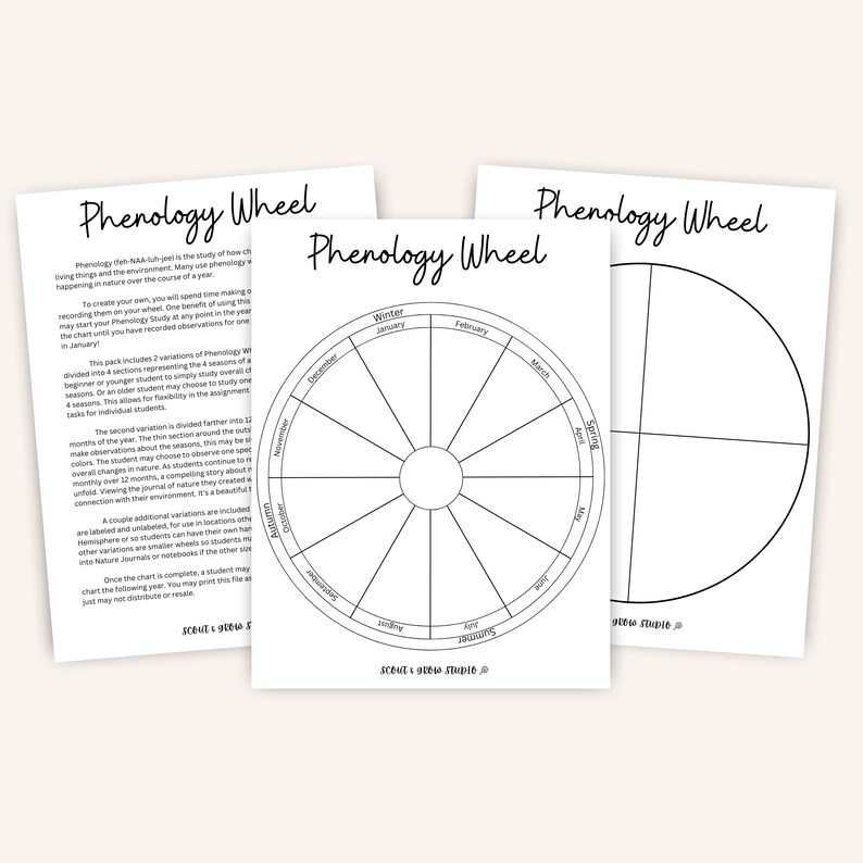 Nature Observation Sheet Phenology Wheel Nature Study Printable Instant ...