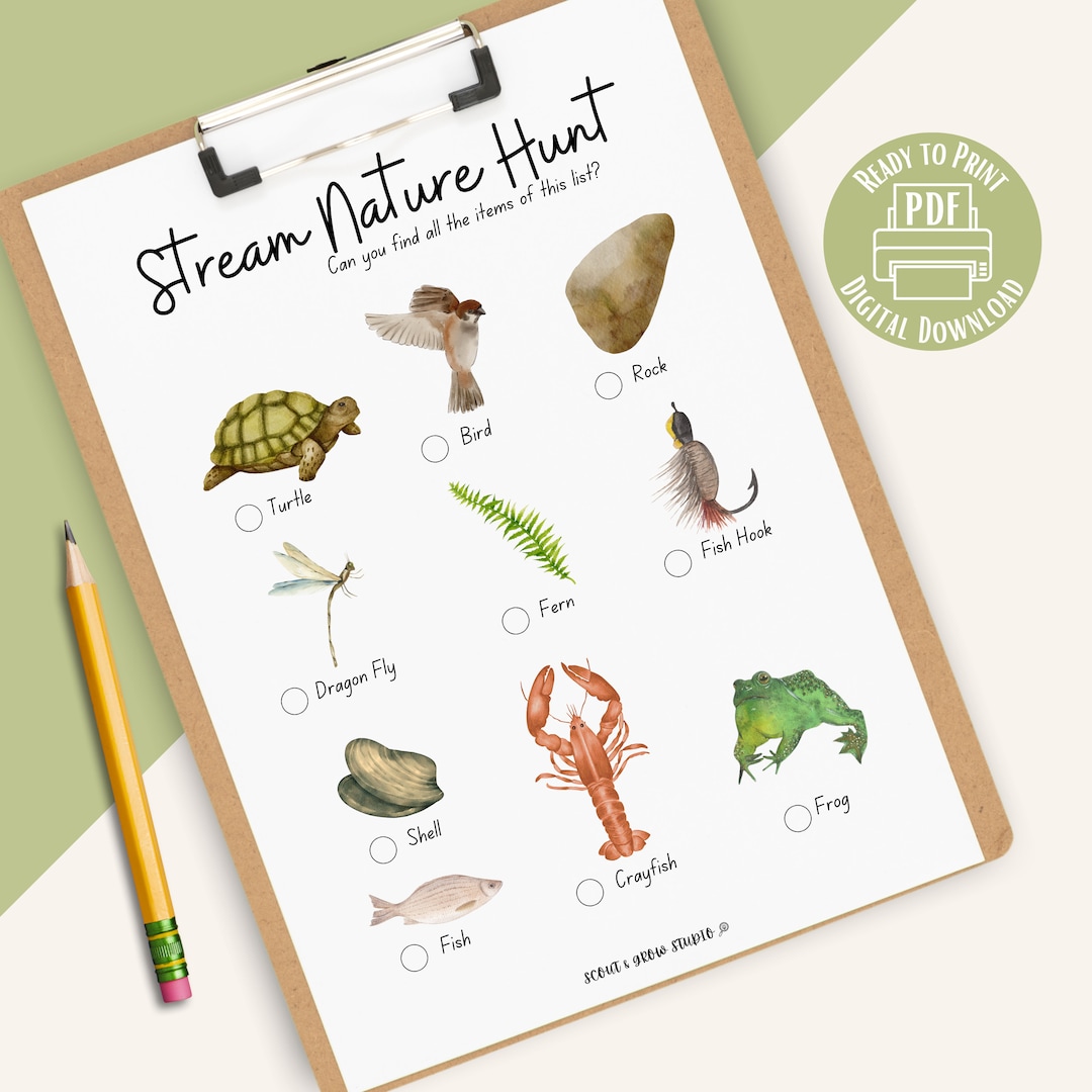 Pond Nature Scavenger Hunt for Kids, Nature Study, Printable PDF ...
