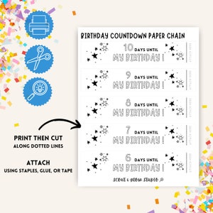 Birthday Countdown Printable for Kids, Simple Birthday Traditions ...