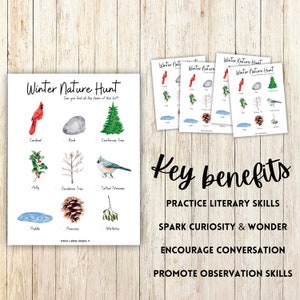 Scavenger Hunt for Kids Winter, Nature Study, Printable PDF, Digital ...
