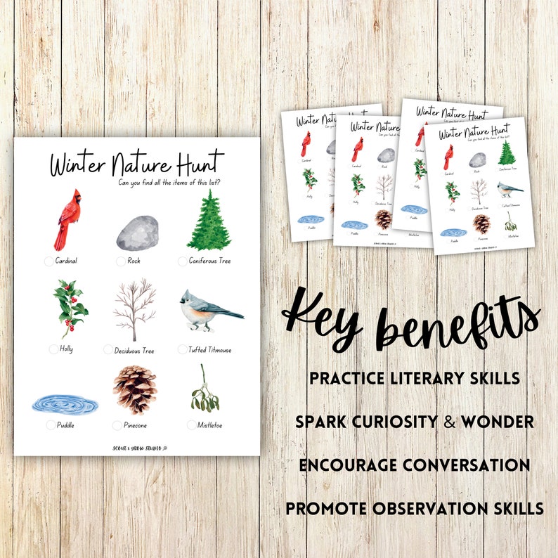 Scavenger Hunt for Kids Winter, Nature Study, Printable PDF, Digital ...