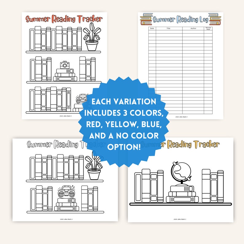 Summer Reading Book Tracker Reading Log for Kids - Etsy
