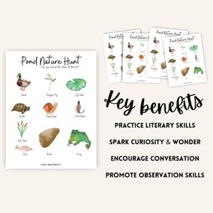 Nature Scavenger Hunt for Kids, Charlotte Mason Inspired Ponds Nature ...