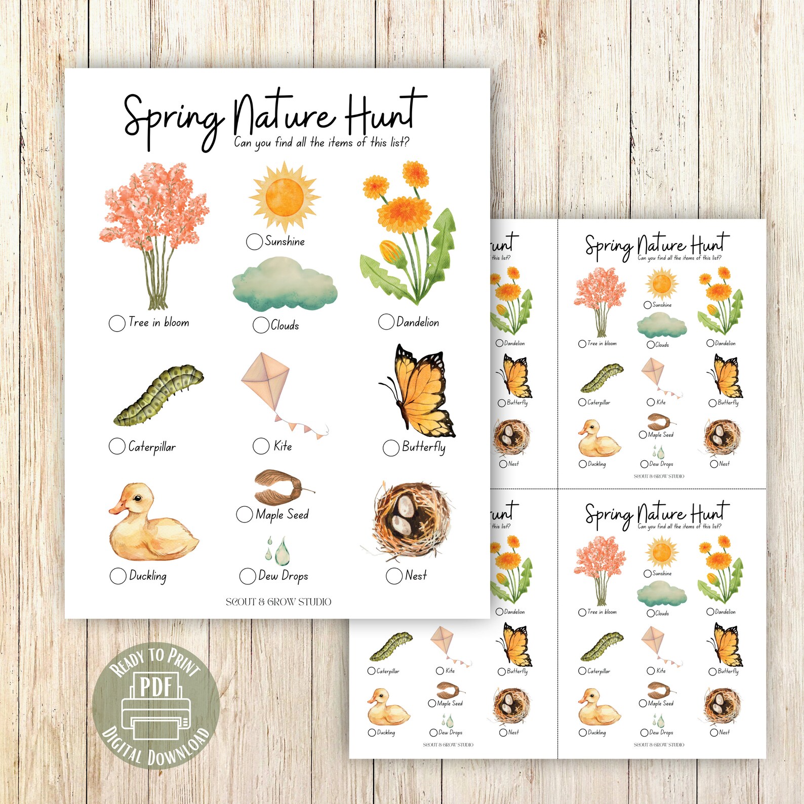 SPRING Nature Scavenger Hunt for Kids, Printable PDF, Instant Download ...