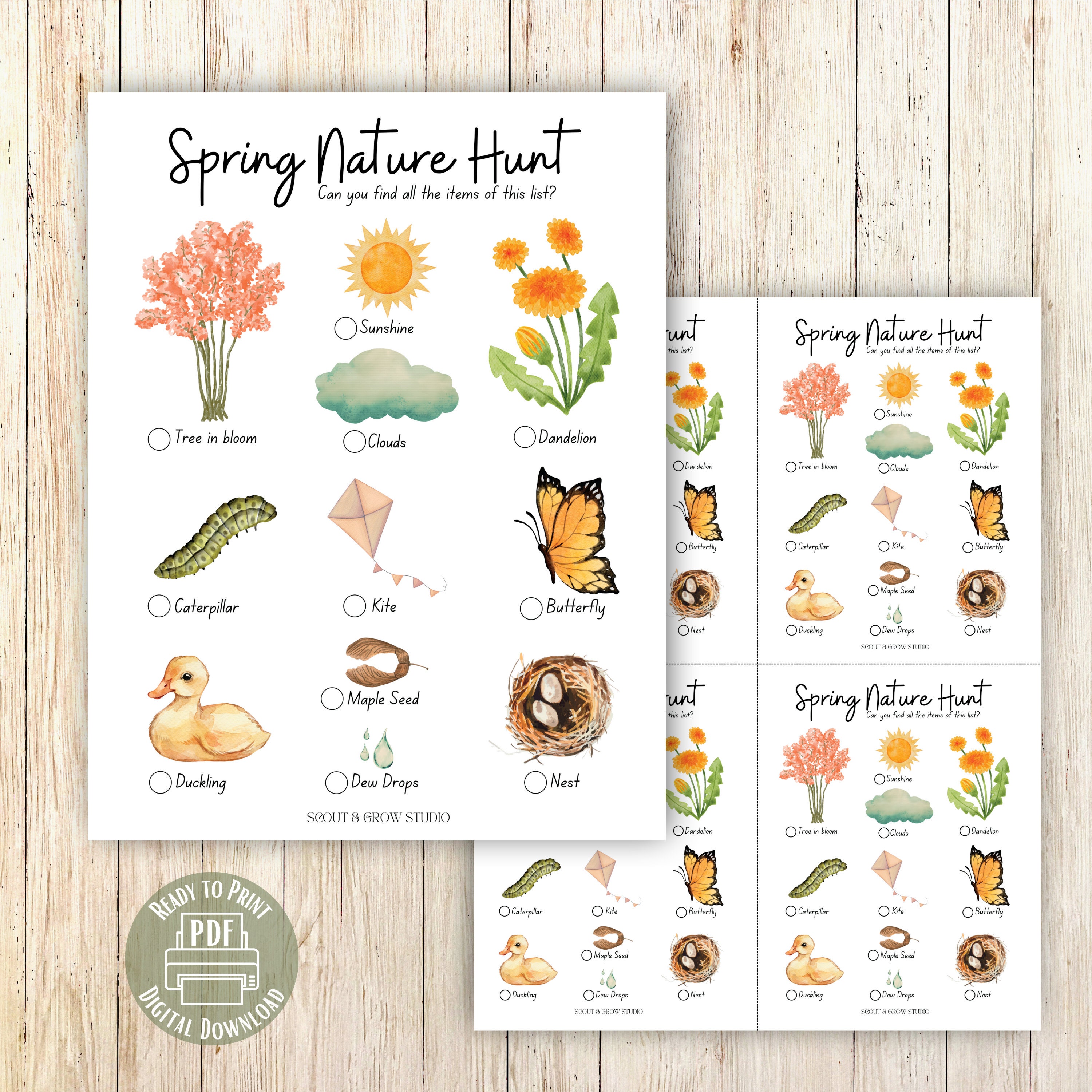 SPRING Nature Scavenger Hunt for Kids, Printable PDF, Instant Download ...