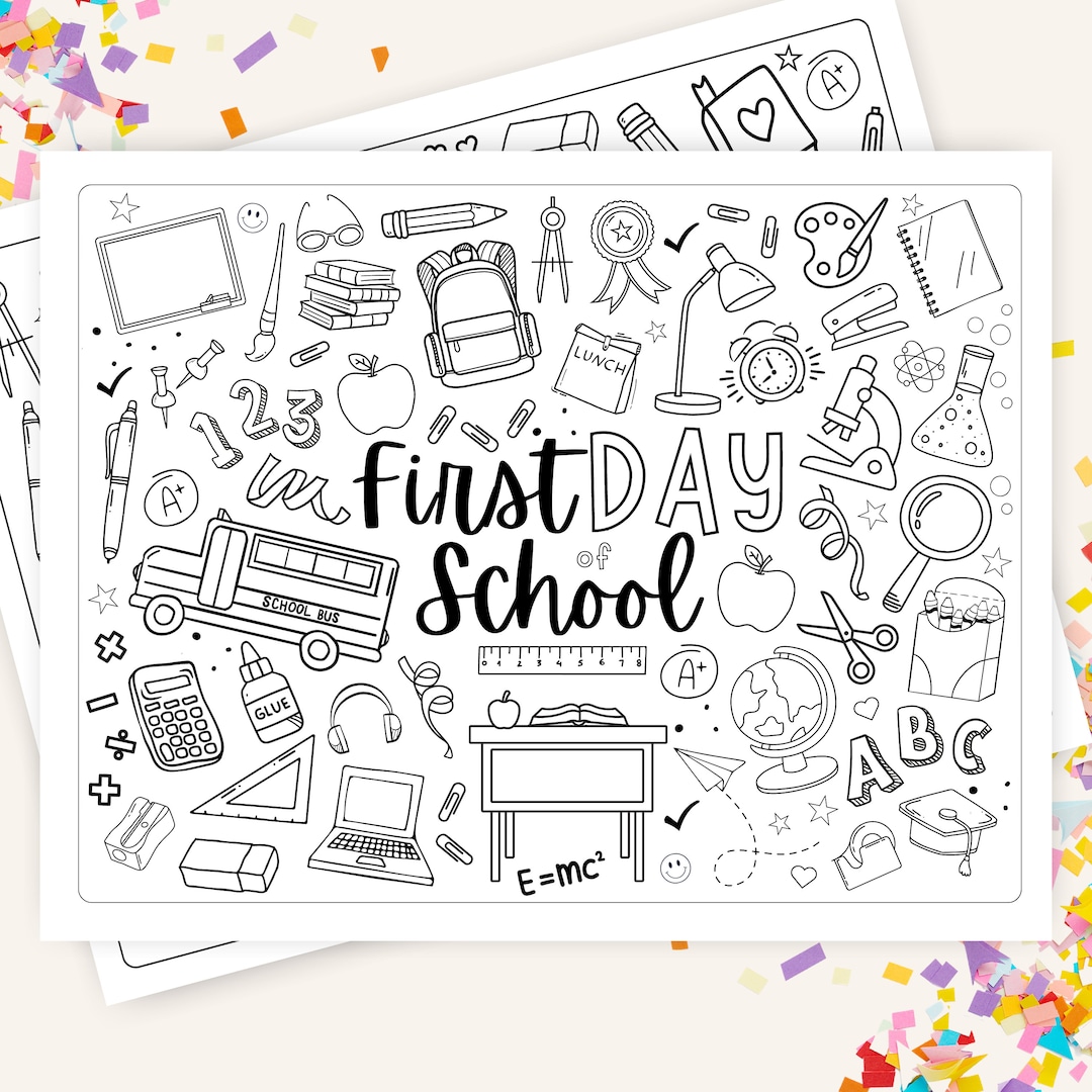 First Day of School Coloring Pages for Back to School Breakfast, Back ...