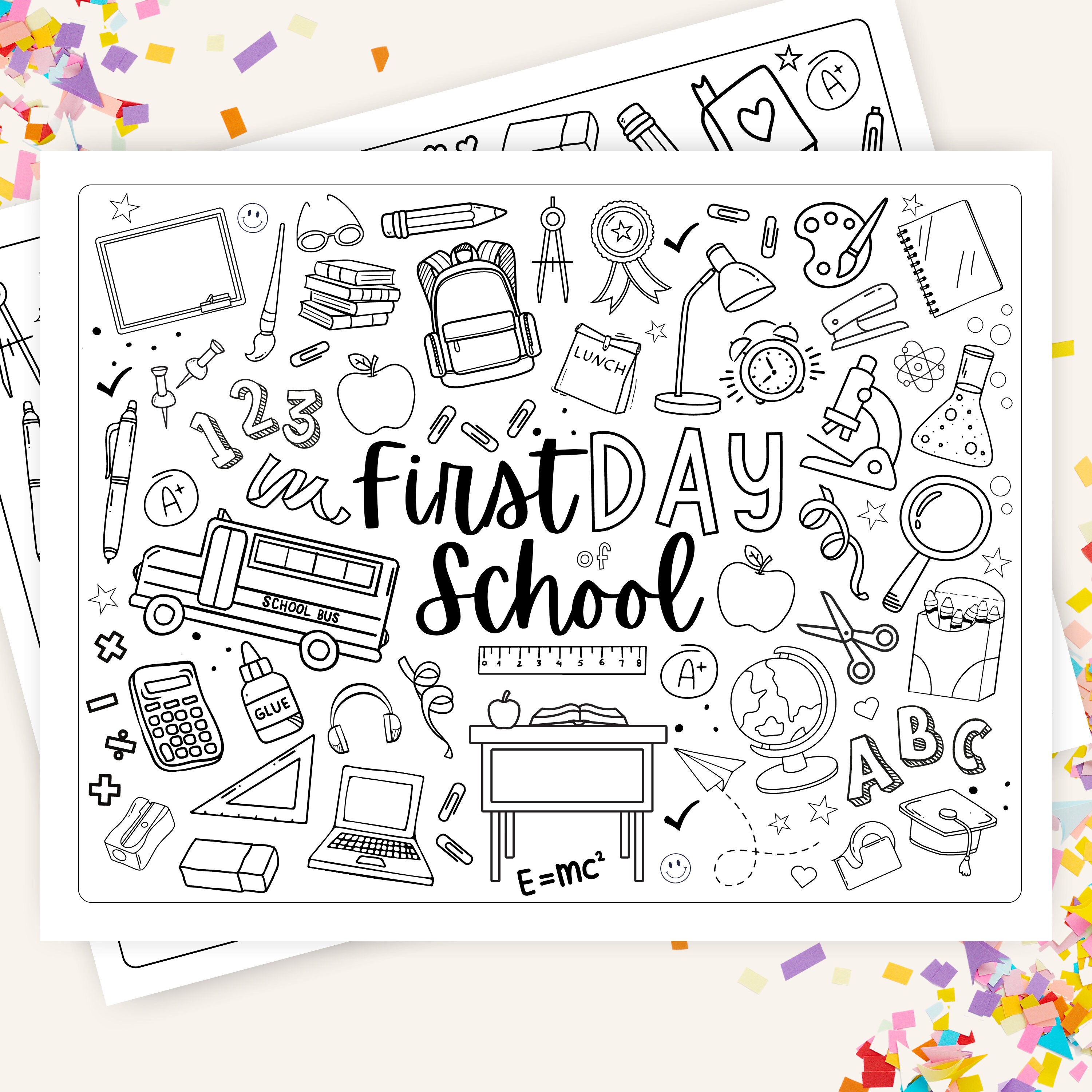 First Day of School Coloring Pages for Back to School Breakfast, Back ...