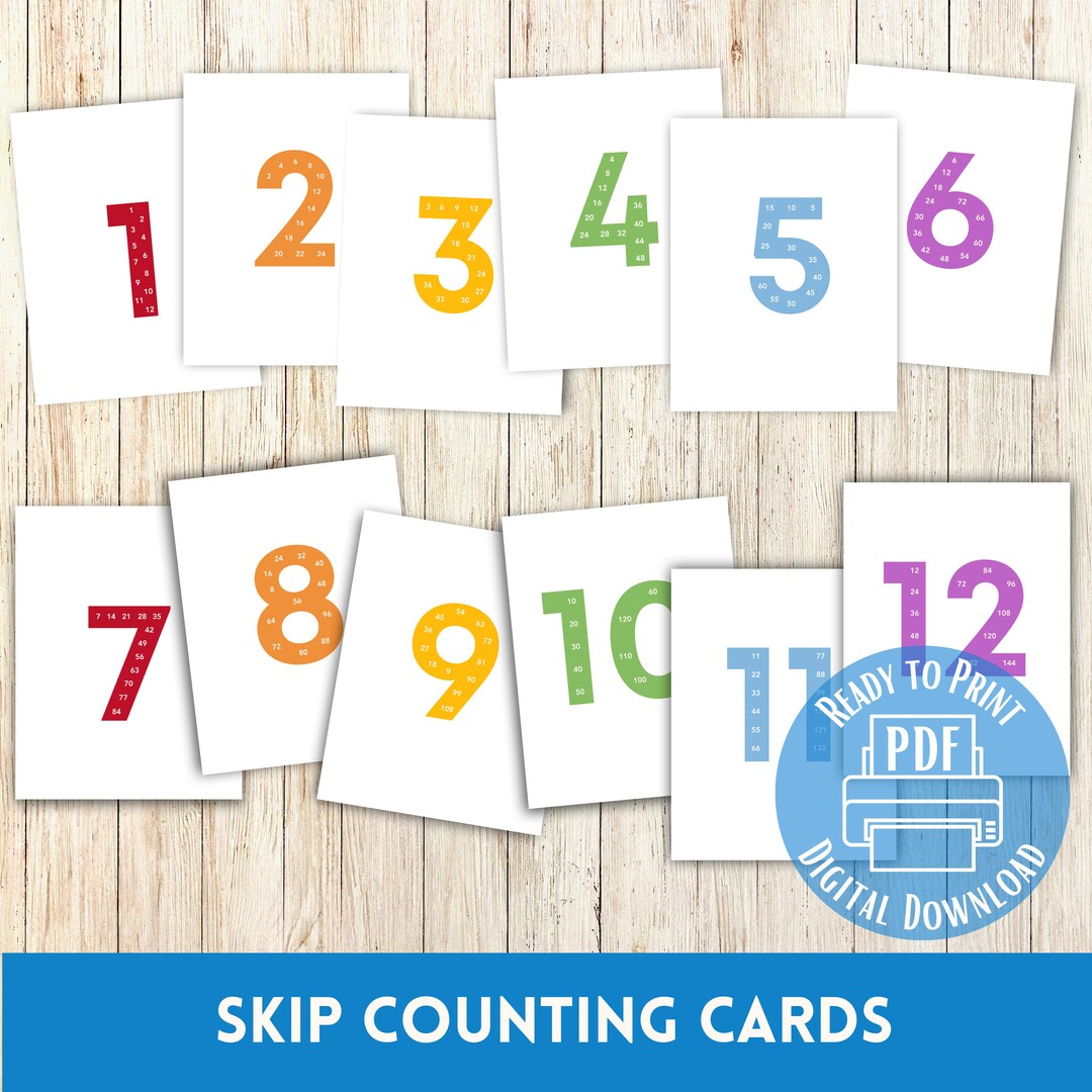 Skip Counting Cards; Posters, Multiplication Practice, Classroom Decor ...
