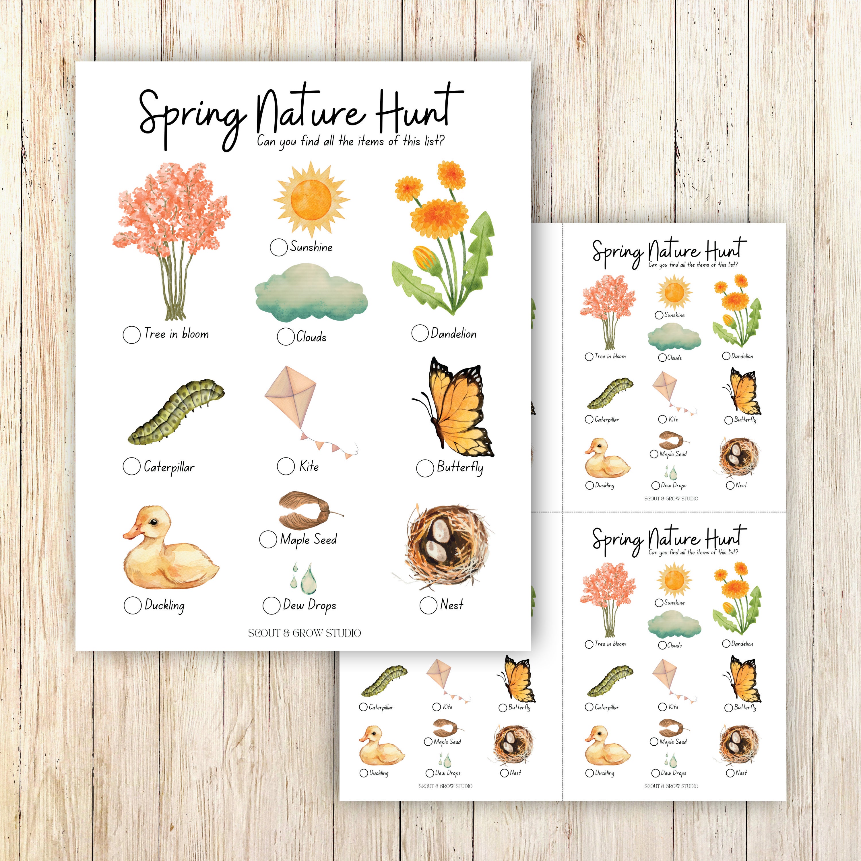Nature Scavenger Hunt for Kids Nature Study Instant Download Four ...