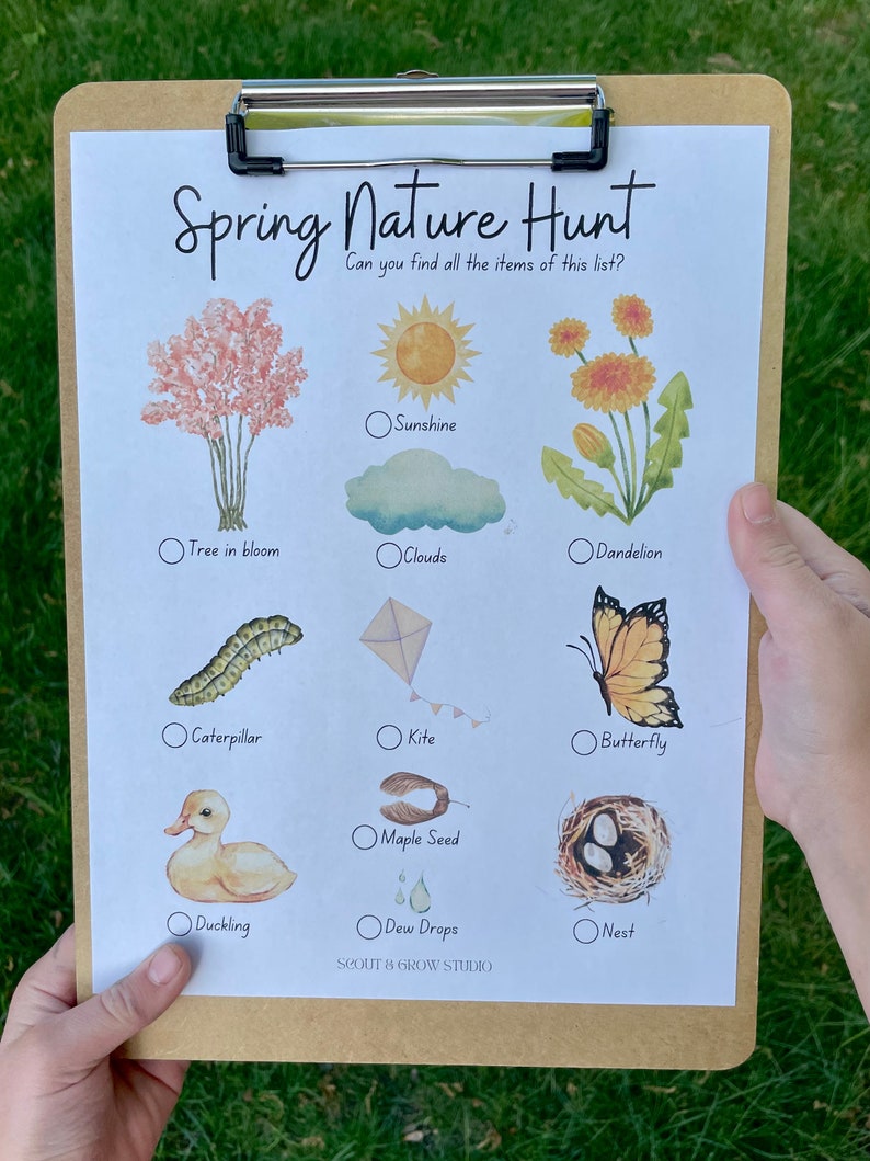SPRING Nature Scavenger Hunt for Kids, Printable PDF, Instant Download ...
