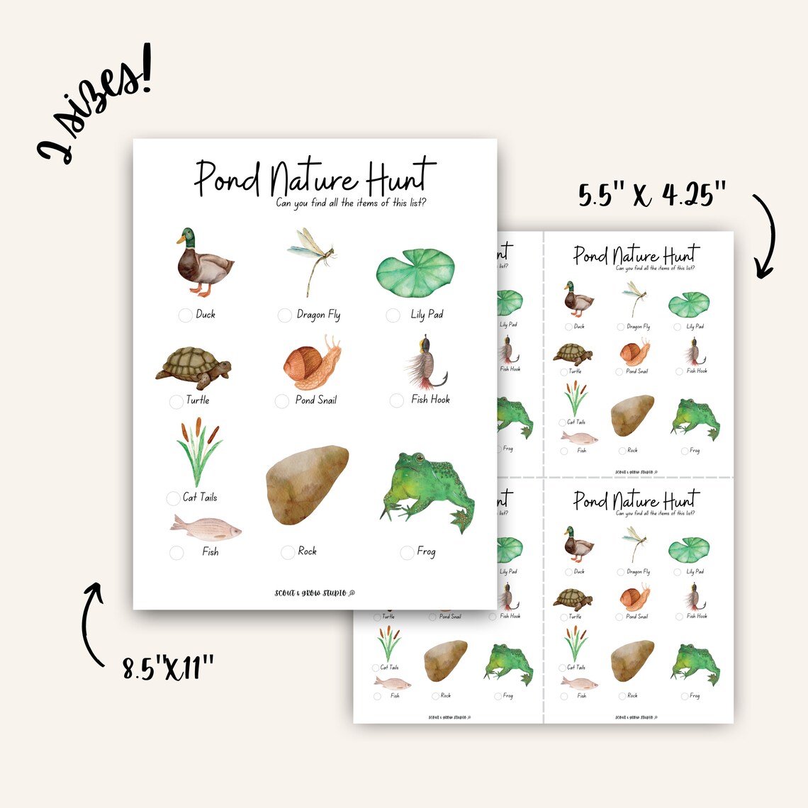 Nature Scavenger Hunt for Kids, Charlotte Mason Inspired Ponds Nature ...