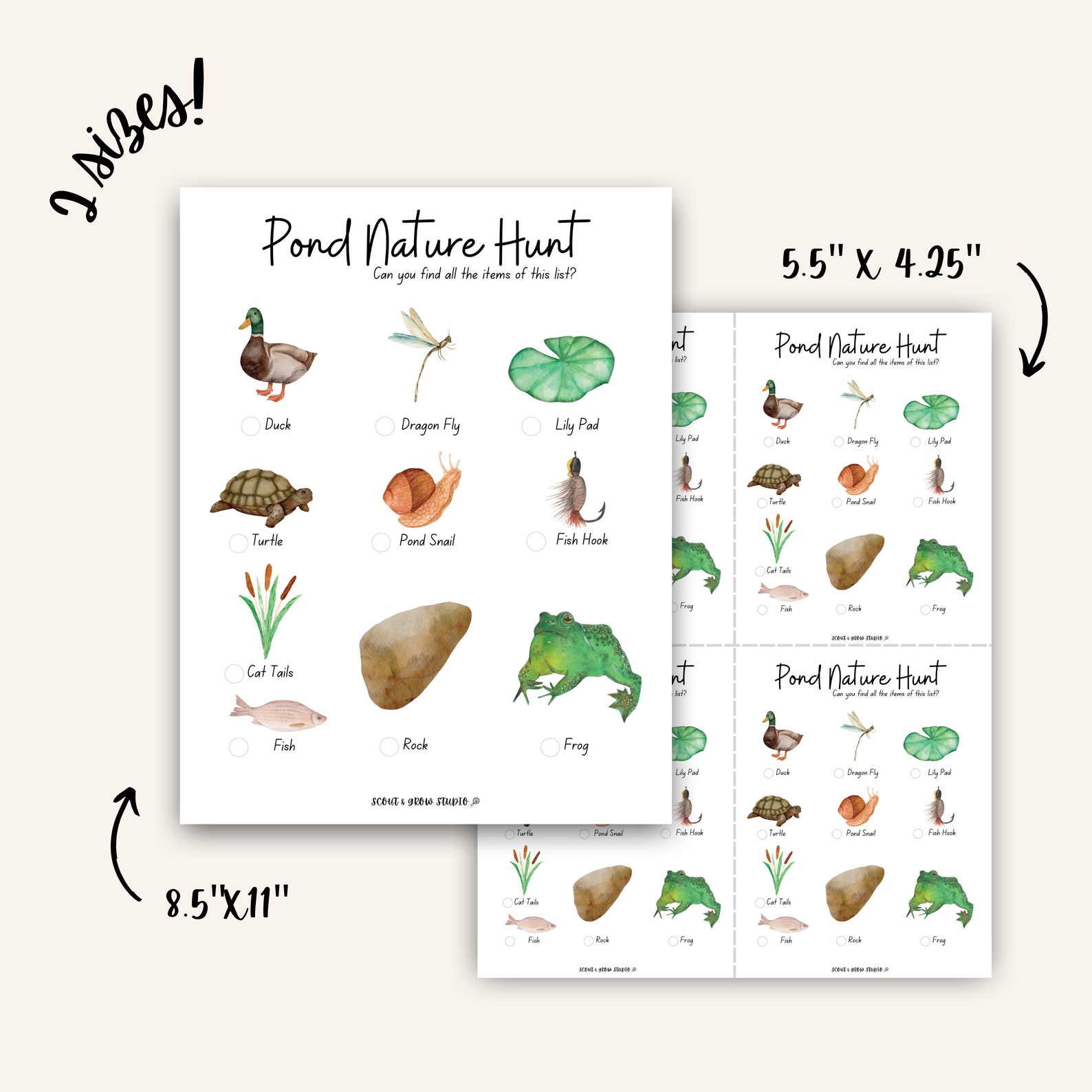 Nature Scavenger Hunt for Kids, Charlotte Mason Inspired Ponds Nature ...