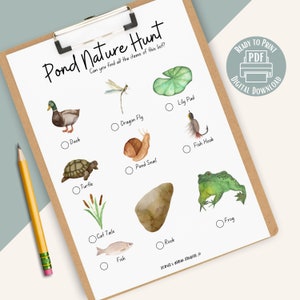 Nature Scavenger Hunt for Kids, Charlotte Mason Inspired Ponds Nature ...