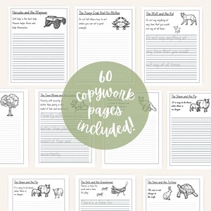 Aesop's Fables Printable Copywork Pages for Homeschool - Etsy